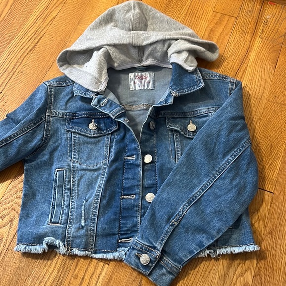 Justice | Jackets & Coats | Justice Size 8 Crop Jean Jacket With Grey ...